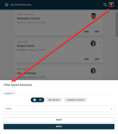 Saved Searches in Paragon Connect